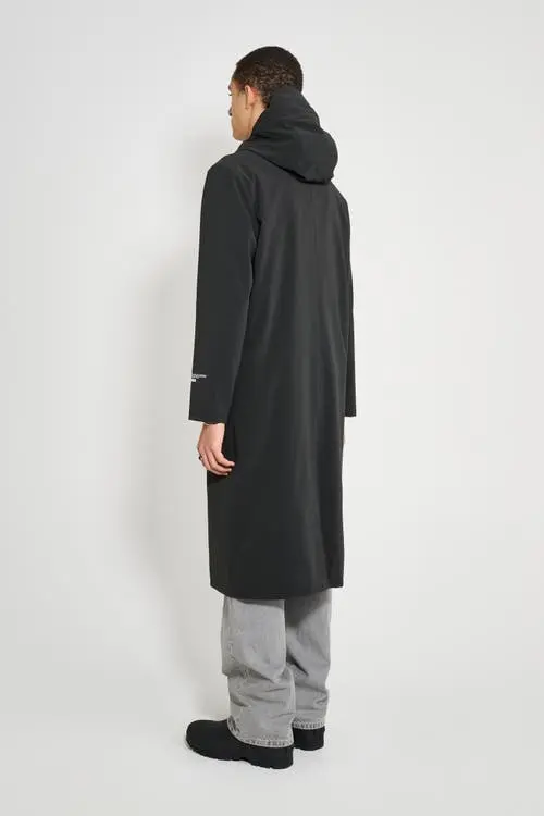 Stutterheim Stockholm Long Patch Matte Raincoat - Black
