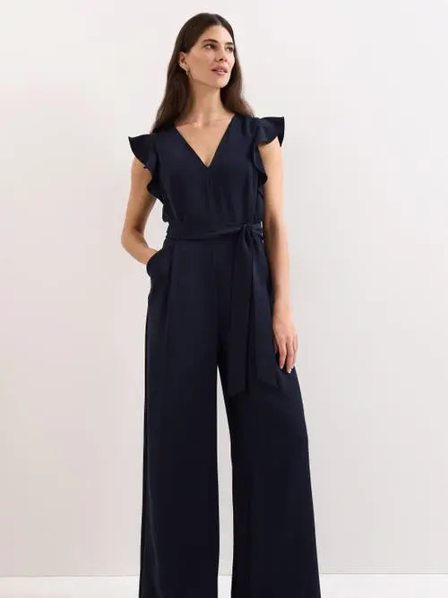 PHASE EIGHT Kallie Frill V-neck Jumpsuit
