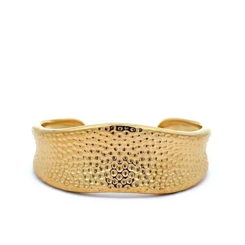 GEMINI JEWELRY Sculptural Cuff Bangle - Yellow