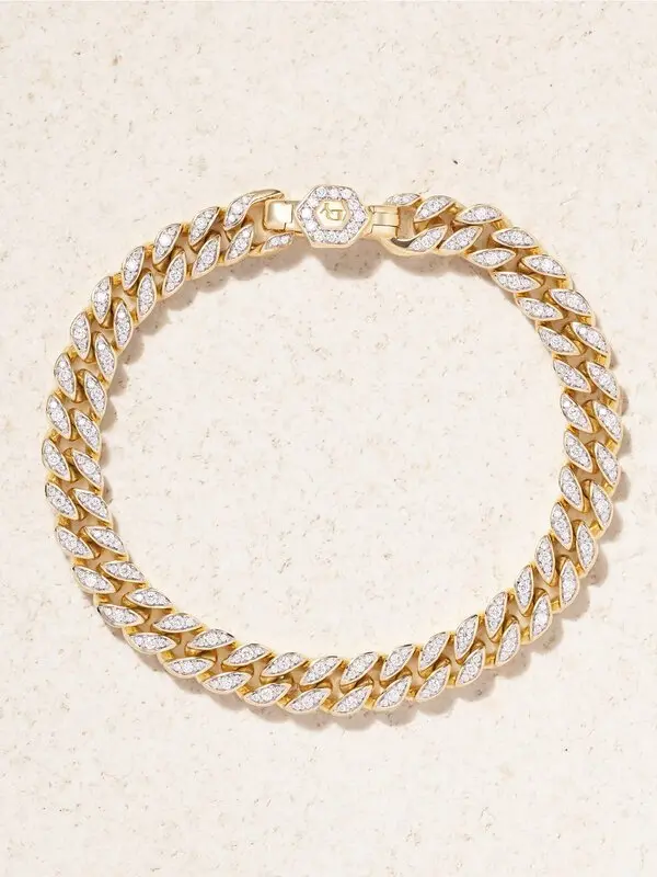 David Yurman 18-karat And Diamond Curb Chain Bracelet - Gold