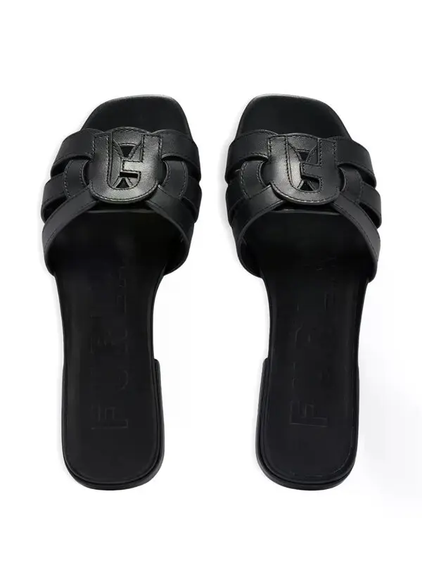 Furla Summer Leather Sandals - Black