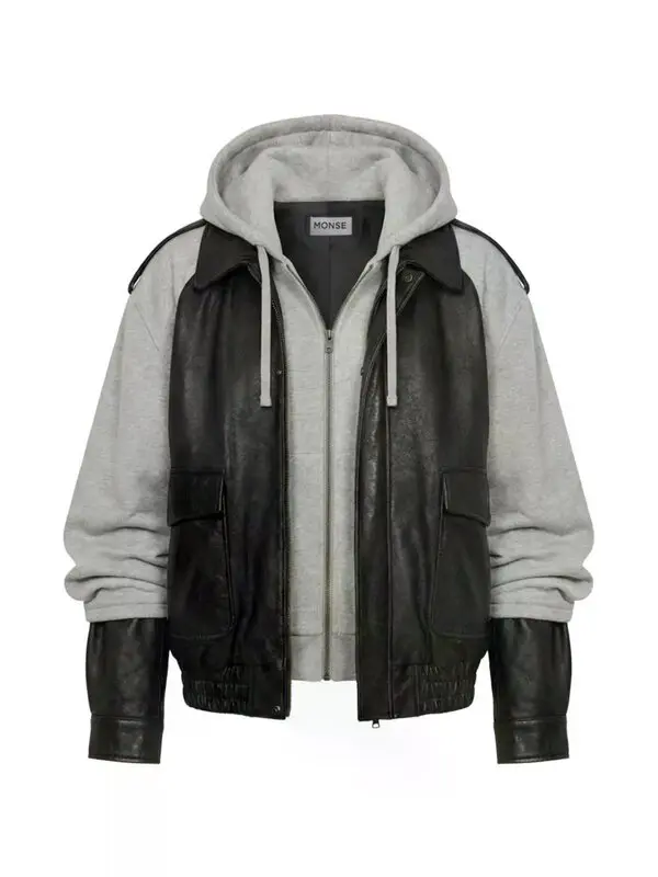 Monse Hybrid Leather Jacket - Black