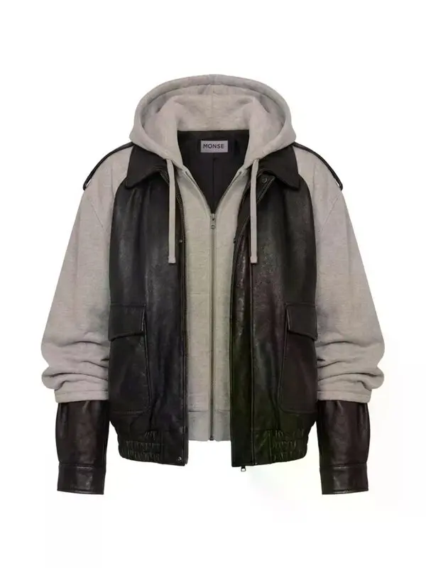 Monse Hybrid Leather Jacket - Black