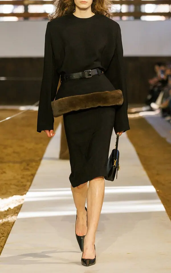 Stella McCartney Fur-trimmed Layered Midi Dress