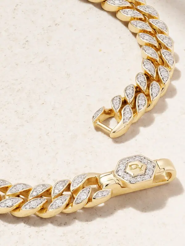 David Yurman 18-karat Curb Chain Diamond Bracelet