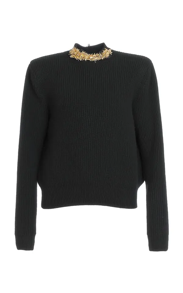 Balmain Wool-cashmere Embellished Sweater