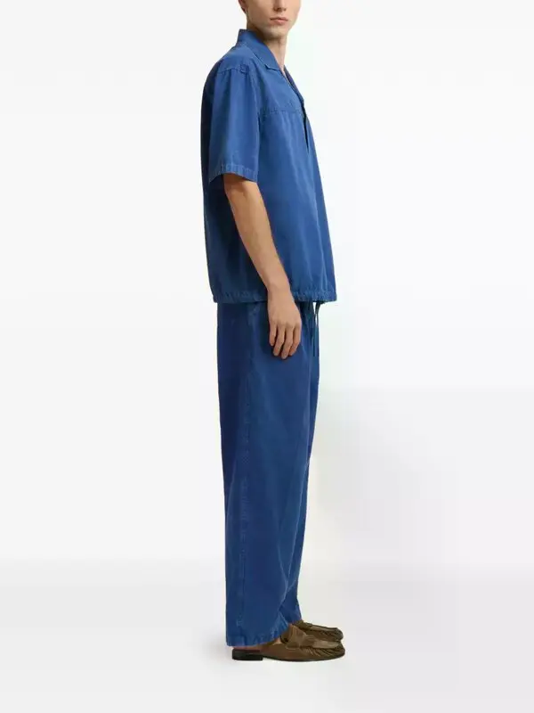 Marni Cuban Collar Logo Patch Shirt