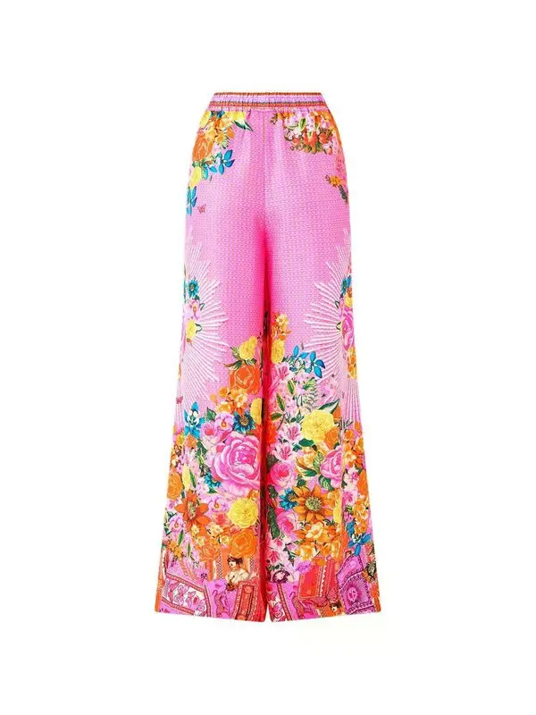Camilla Illustration Nation Floral Print Palazzo Pants