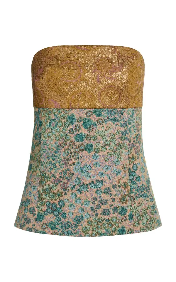 Dries Van Noten Ciliasa Bustier Top - Gold