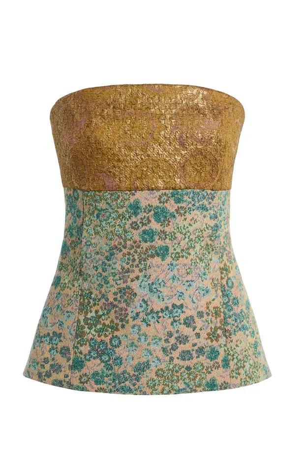 Dries Van Noten Ciliasa Bustier Top - Gold