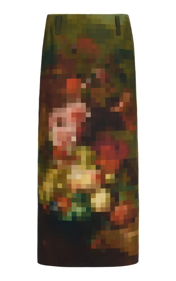 Dries Van Noten Sentista Cotton Midi Skirt - Multi