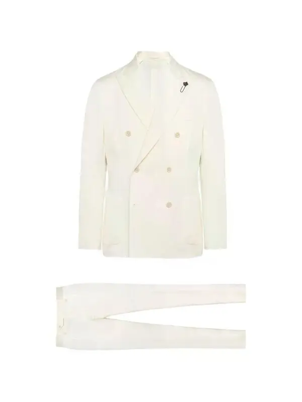 LARDINI Double-breasted Suit - Neutrals