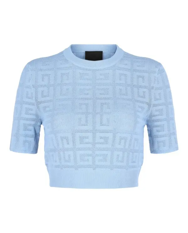 Givenchy 4g Monogram Crop Sweater - Blue