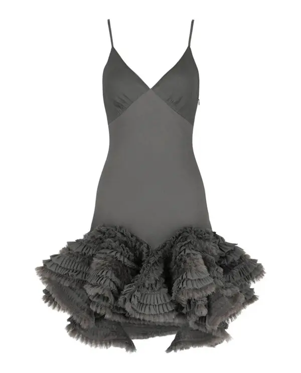 Givenchy Ruffled Mini Dress - Grey