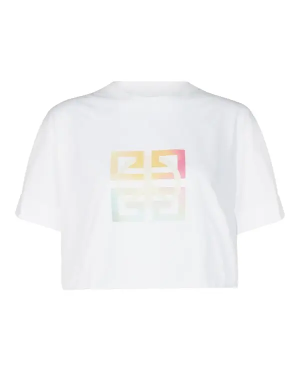 Givenchy 4g Peace Logo Crop Top - White