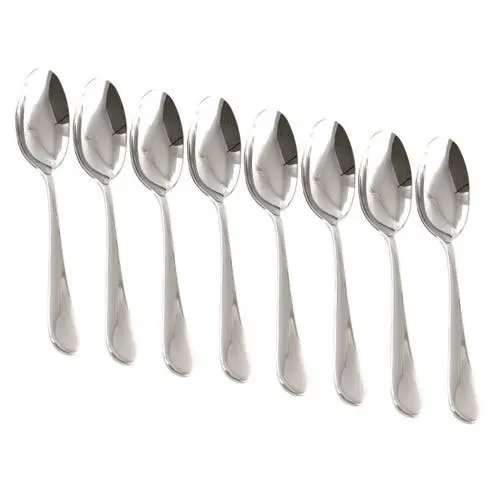 MARTHA STEWART 8 Piece Stainless Steel Dinner Spoon Set - Silver