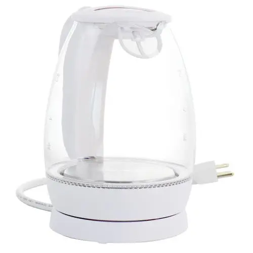BETTER CHEF 1.7 Liter Glass 360 Degree Cordless Led Electric Kettle - White