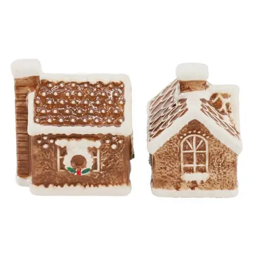 MARTHA STEWART Ceramic Gingerbread House Salt And Pepper Shaker Set