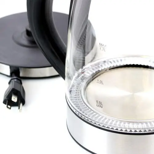 BETTER CHEF 1.7 L Cordless Electric Glass And Stainless Steel Tea Kettle