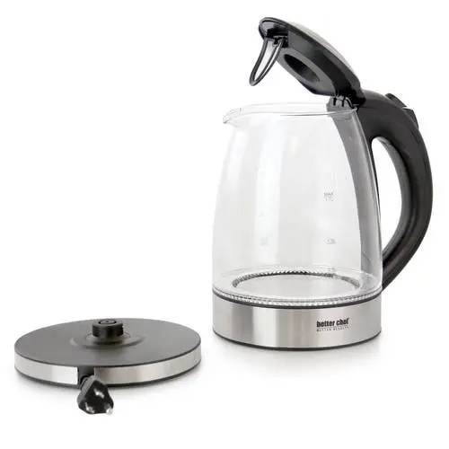 BETTER CHEF 1.7 L Cordless Electric Glass And Stainless Steel Tea Kettle