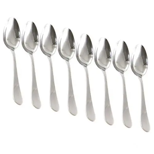 MARTHA STEWART 8 Piece Stainless Steel Teaspoon Set - Silver