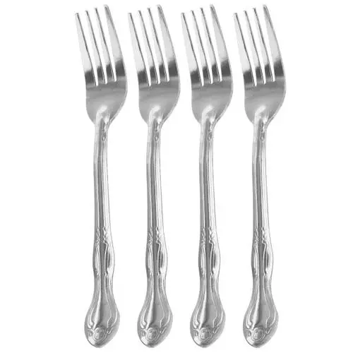 GIBSON HOME Abbie 4 Piece Stainless Steel Dinner Fork Set - Silver