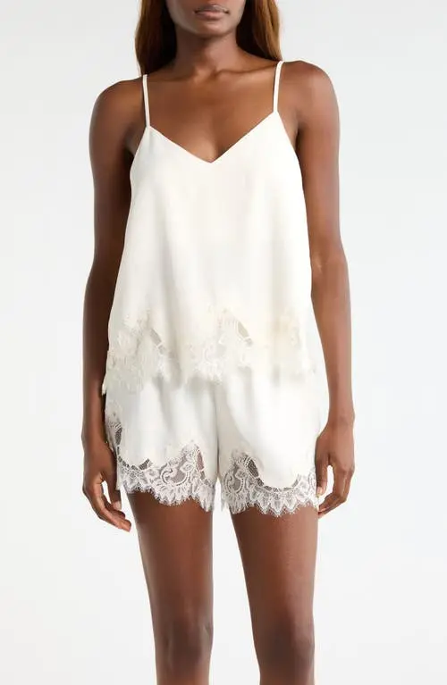 Nordstrom Midnight Lace Trim Camisole & Shorts - Ivory Egret