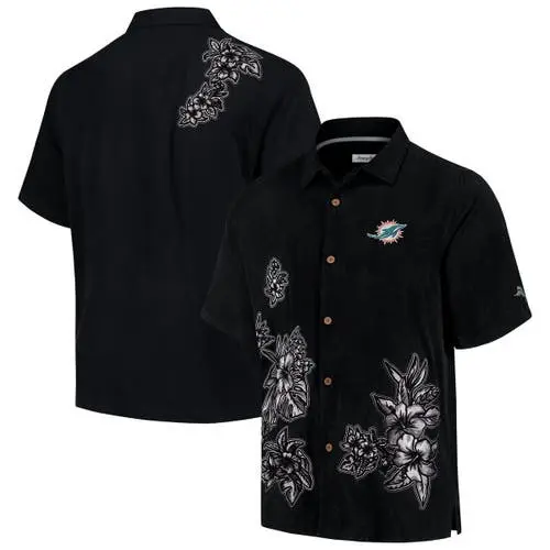 Tommy Bahama Miami Dolphins Hibiscus Camp Button-up Shirt