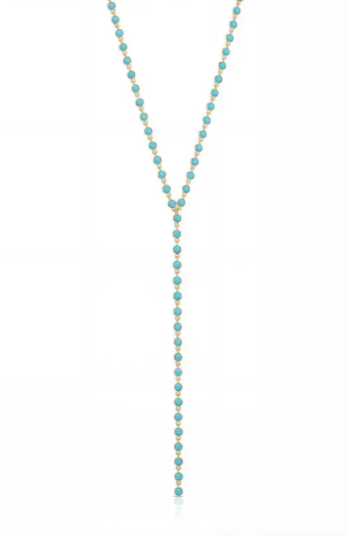 Ettika Stone Y Necklace - Turquoise/gold