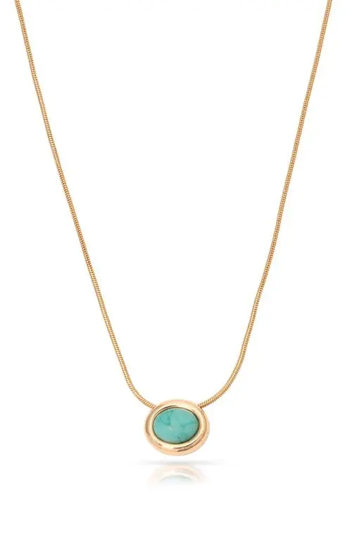 Ettika Semiprecious Stone Pendant Necklace - Turquoise/gold