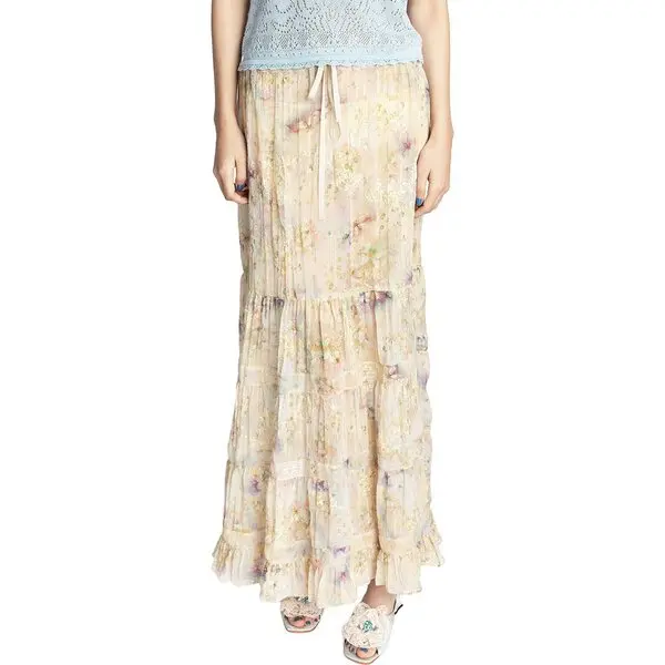 Anna Sui Oasis Blooms Maxi Skirt