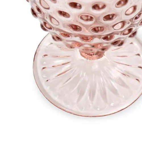 MARTHA STEWART 6 Piece 14.2 Ounce Clear Glass Hobnail Goblet Drinkware Set