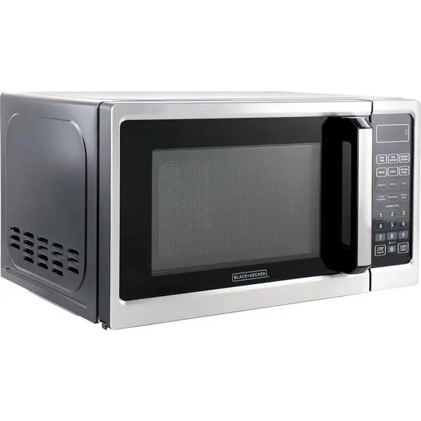 BLACK AND DECKER 700w Digital Microwave Oven With Turntable In Stainless Steel - Silver