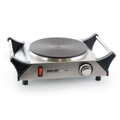 BETTER CHEF Portable Stainless Steel Solid Element Single Electric Burner - Silver