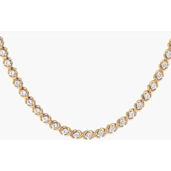 AURATE Estate Lab-grown Sapphire Tennis Necklace - Gold