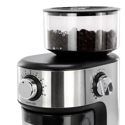 MR. COFFEE 18 Cup Automatic Burr Grinder With Removable Bean Hopper