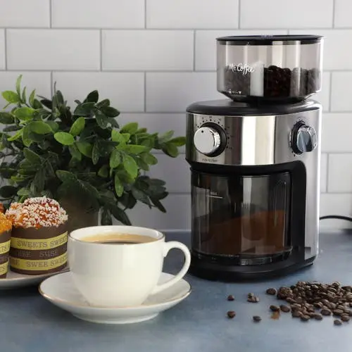 MR. COFFEE 18 Cup Automatic Burr Grinder With Removable Bean Hopper