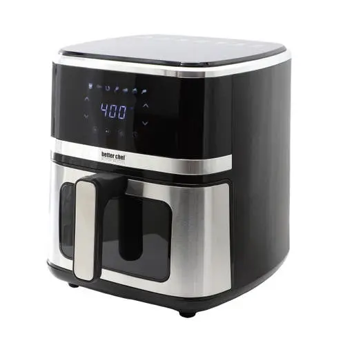 BETTER CHEF 5.3 Quart Digital Display Air Fryer With Touch Controls In Silver - Black