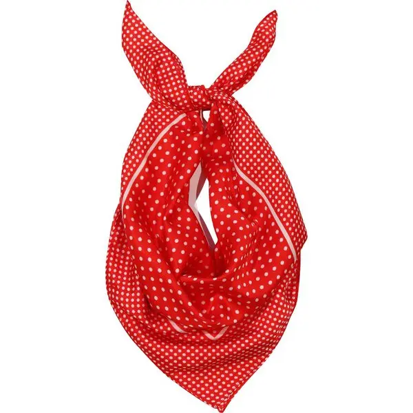 PETIT MOMENTS Isabella Polka Dot Square Scarf - Red