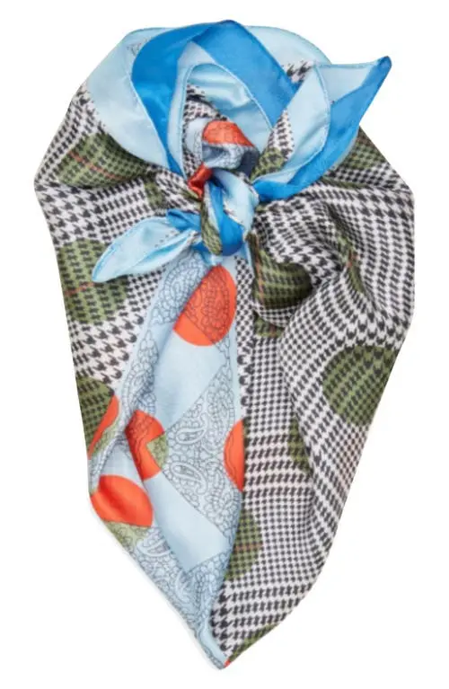 PETIT MOMENTS Countryside Square Scarf - Blue Green Red Multi