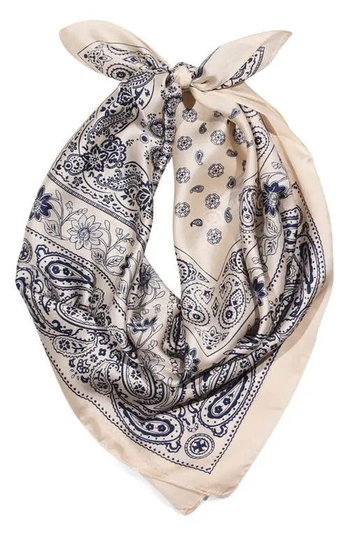 PETIT MOMENTS Lolita Paisley Print Square Scarf - White