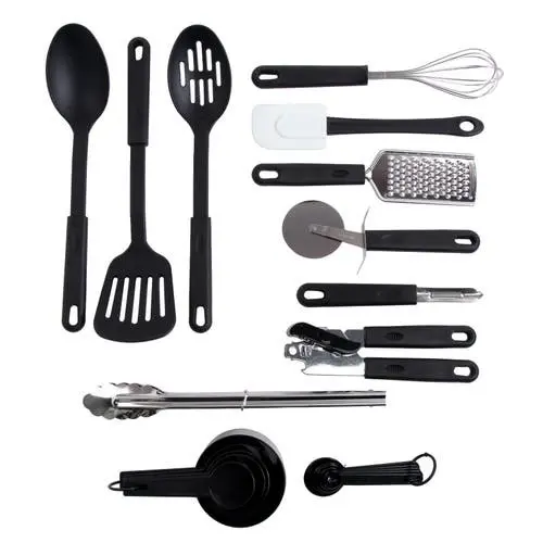 GIBSON HOME Total Kitchen 20-piece Tool/gadget Prep N' Serve Combo Set - Black
