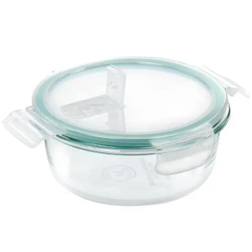 MARTHA STEWART 6 Piece Round Glass Storage Containers With Leak Proof Lids