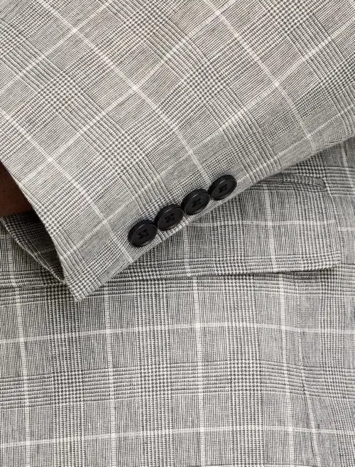 OAK HILL BY DXL Big & Tall Plaid Linen-blend Suit Jacket