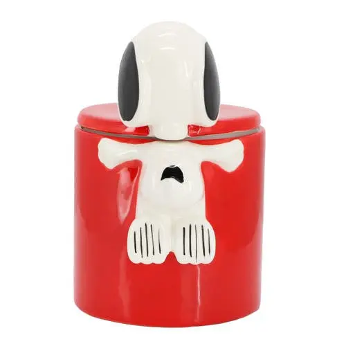 GIBSON HOME Peanuts Hello Cookies 8.2in Ceramic Snoopy Cookie Jar With Lid