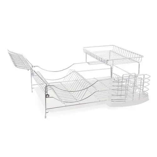 BETTER CHEF 22-inch 2 Tiered Dish Rack With Utensil Caddy - Silver