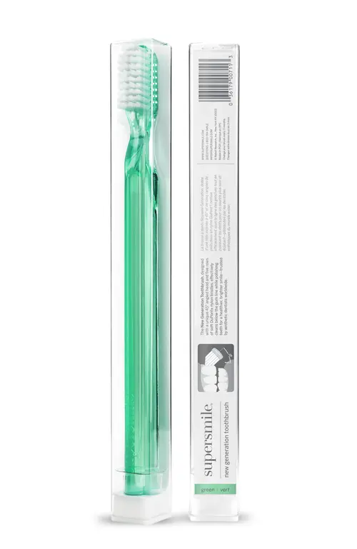 SUPERSMILE 2-pack New Generation 45° Patented Long Toothbrush - Green