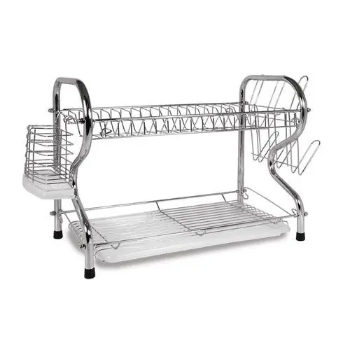 BETTER CHEF 16-inch 2 Level Dish Rack - Silver