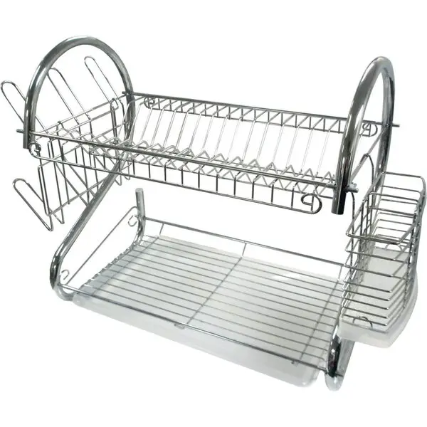 BETTER CHEF 22-inch Dish Rack With Mug Stand And Cutlery Holder - Silver