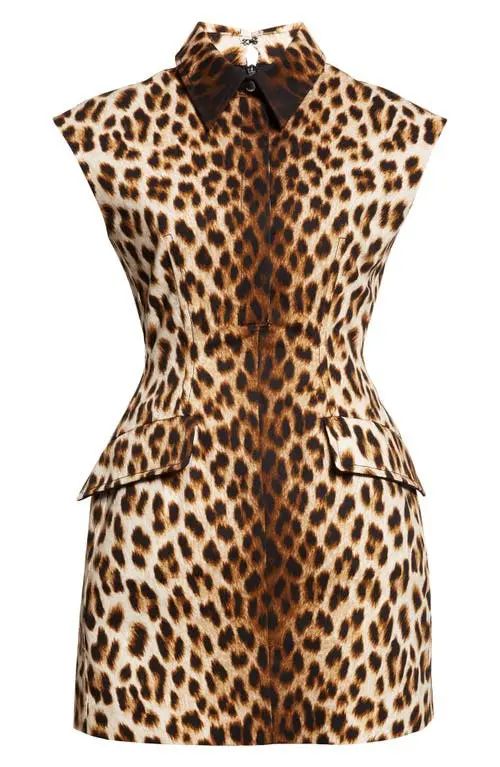 Sportmax Lonza Leopard-print Cotton Minidress